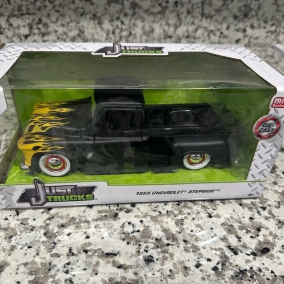 Toys | Jada 124 Just Trucks 1955 Chevy Stepside Pick Up Truck Black ...